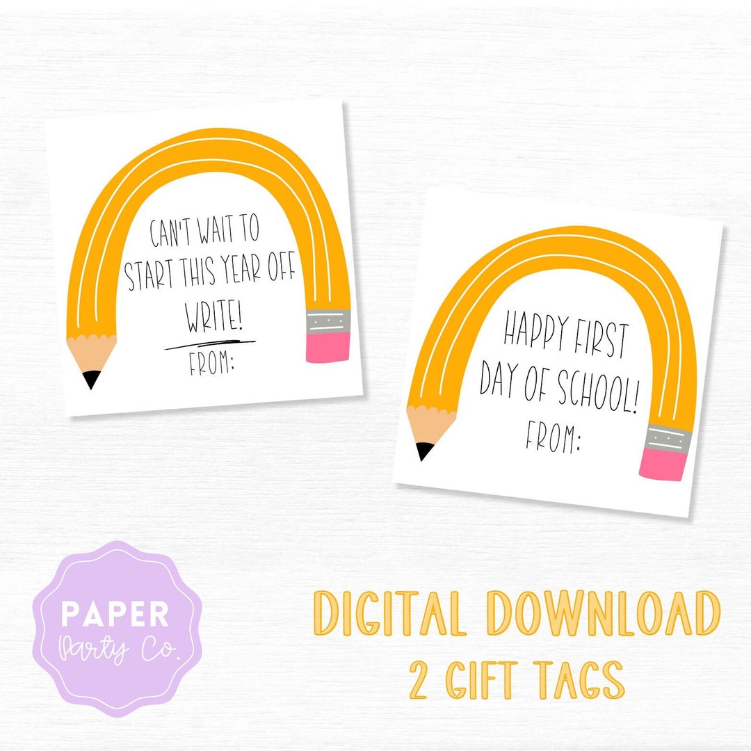 Back to School Teacher Gift Tag First Day of School Gift Tag Printable ...