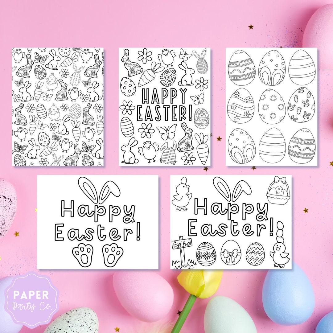 INSTANT DOWNLOAD Easter Coloring Sheets - Etsy