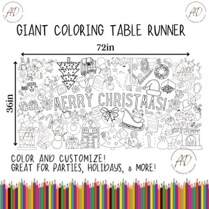 LARGE Christmas Activity Coloring Table Cloth Giant Coloring - Etsy