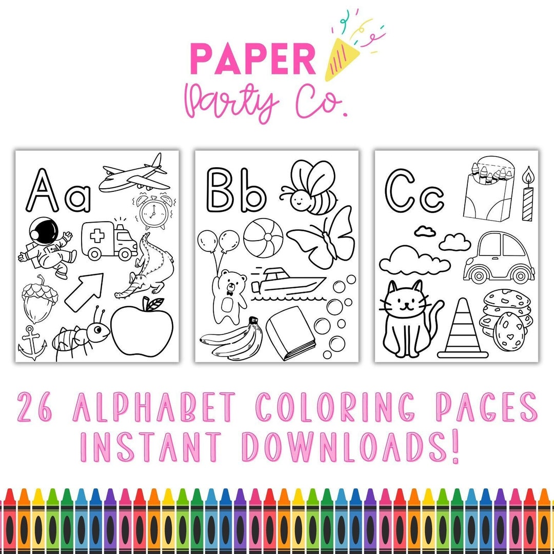 Alphabet Coloring Pages | INSTANT DOWNLOAD - Etsy