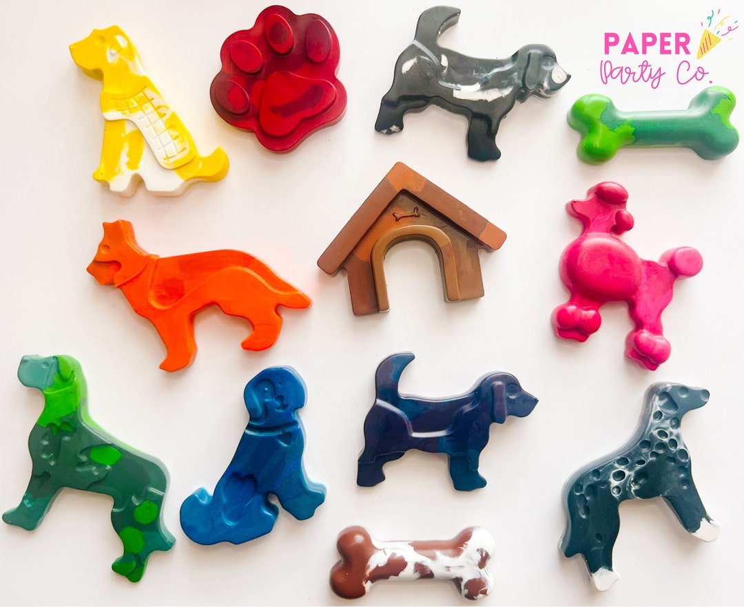 Puppy Dog Shaped Crayons Set of 12 - Etsy