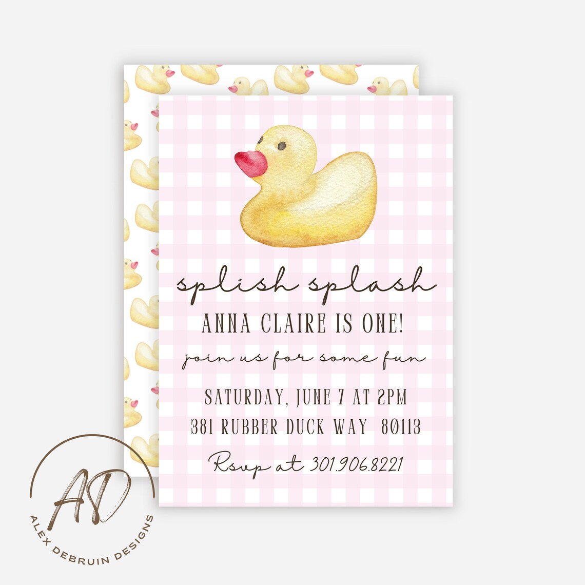 Rubber Duck Birthday Invitation Instant Download Rubber - Etsy
