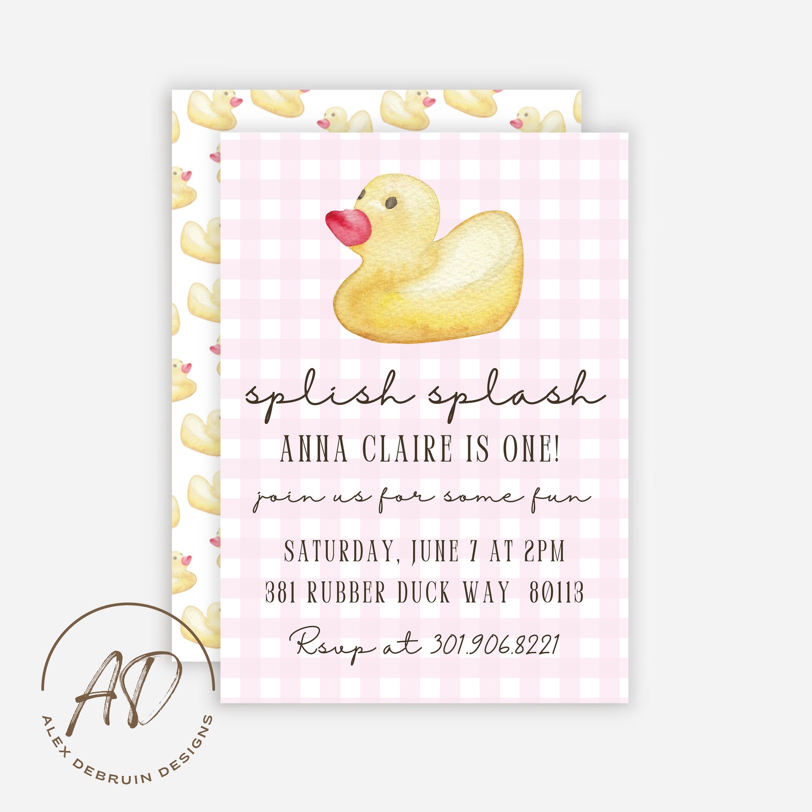 Rubber Duck Birthday Invitation Instant Download Rubber - Etsy