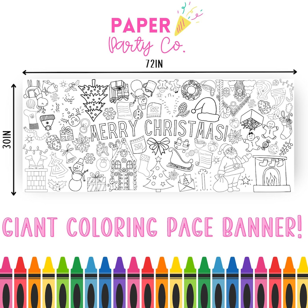 LARGE Christmas Activity Coloring Table Cloth | Giant Coloring Sheet ...