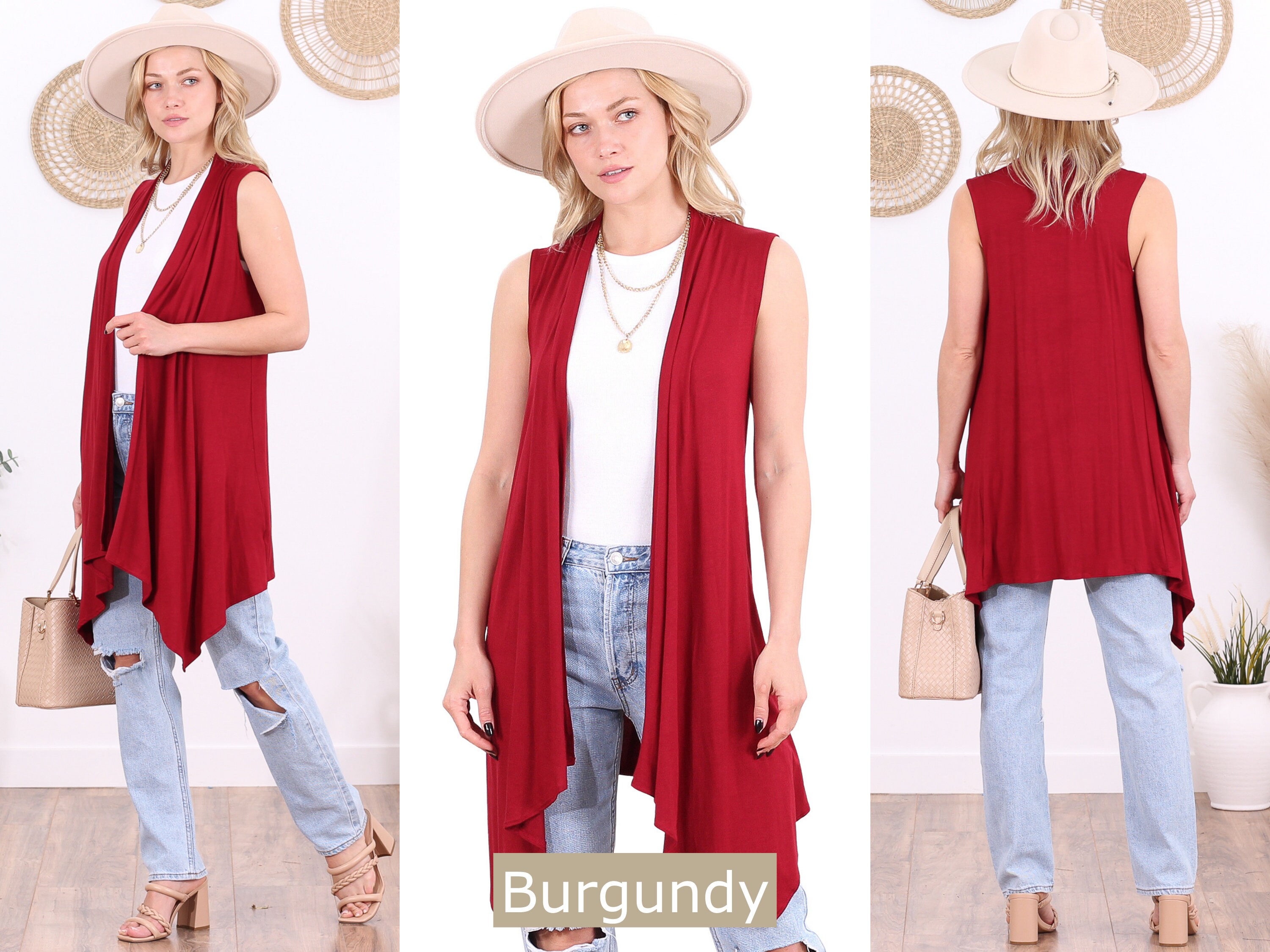 Women's Sleeveless Open Vest S-3XL - Etsy