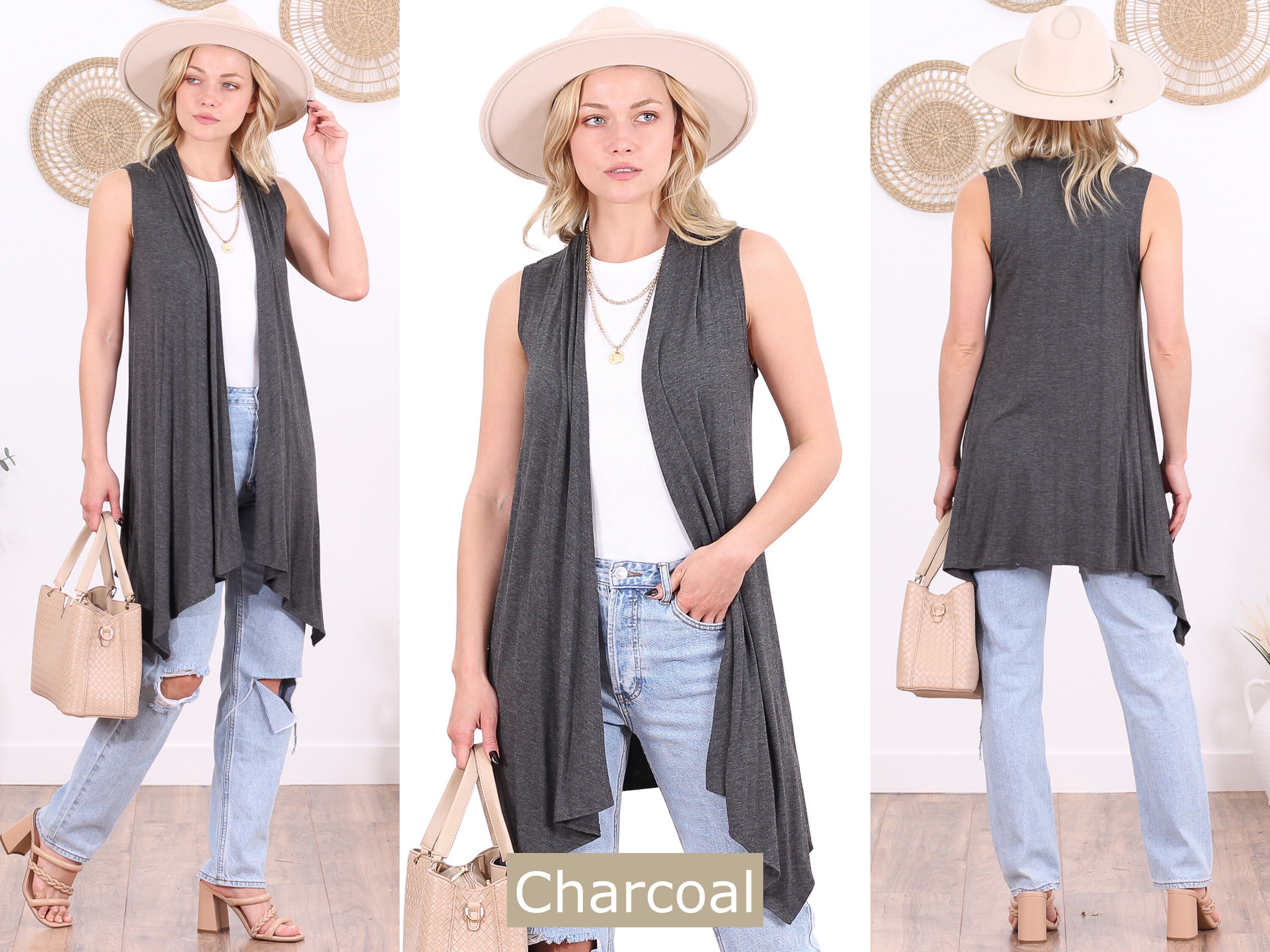 Women's Sleeveless Open Vest S-3XL - Etsy