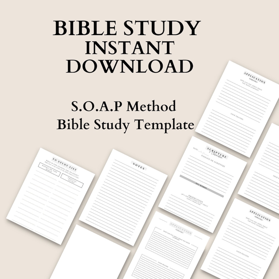 SOAP Bible Study Instant Download | Bible Study Template | Scripture ...