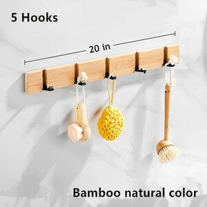Foldable Wooden Bamboo Hooks, Modern Wall Mounted Floating Rack ...