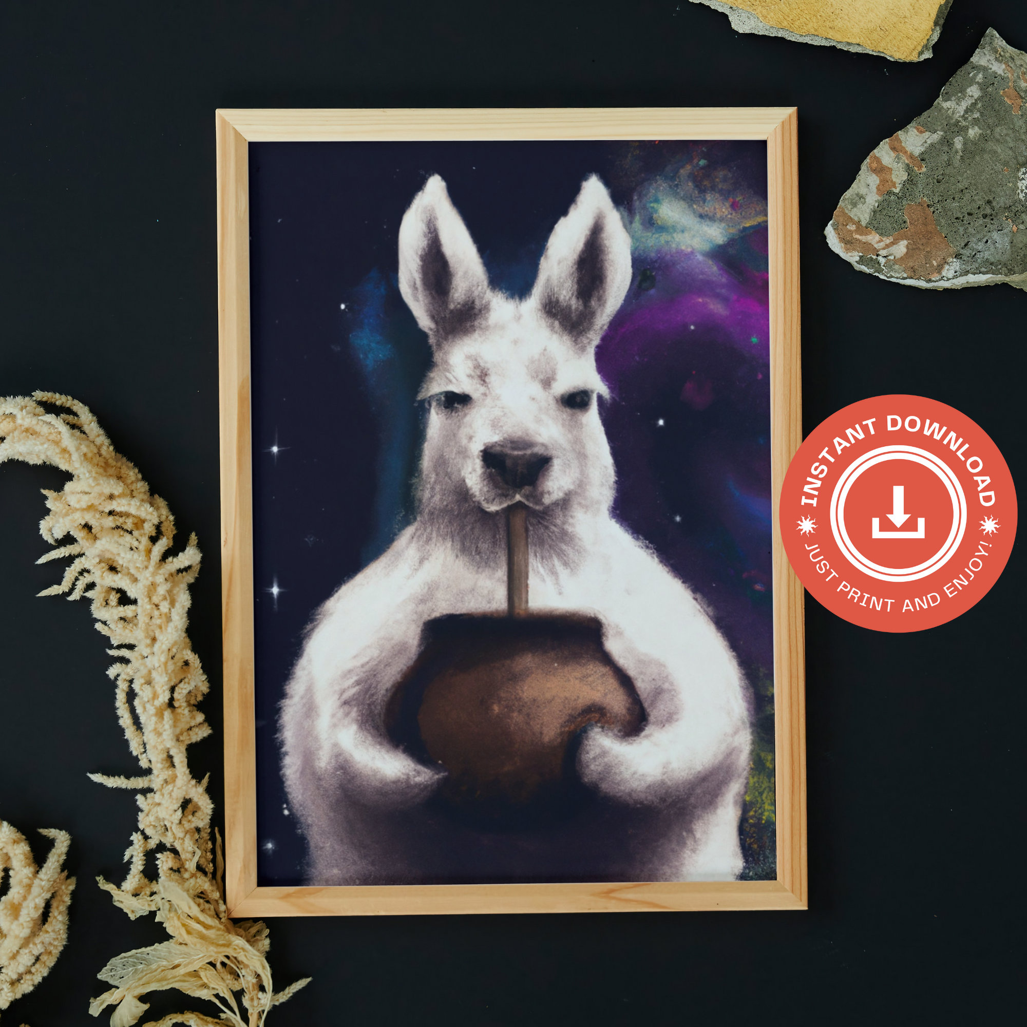 Capybara Drinking Yerba Mate in A Nebula Digital Surreal Print, Life is ...