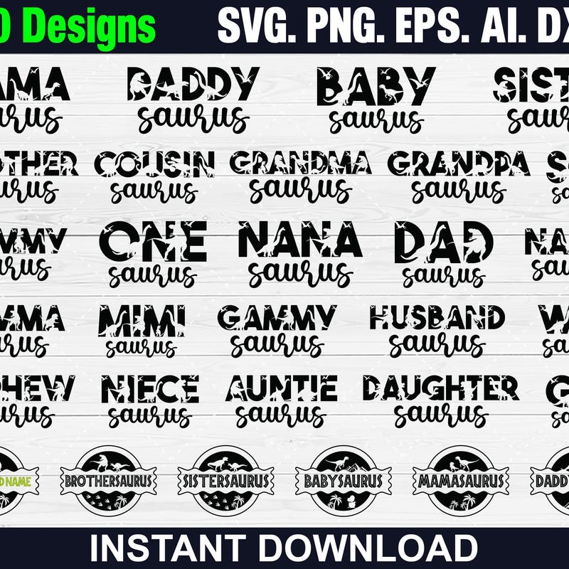 Family Saurus Svg - Etsy