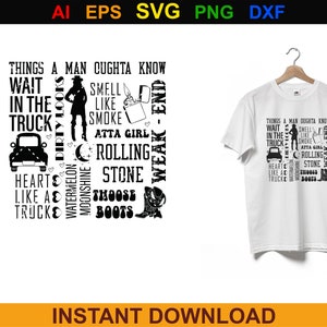 08 L**** W**** SVG Bundle, PNG, Country Music, Western, Song Titles ...