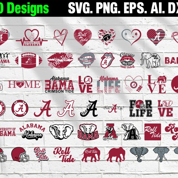 Alabama Crimson Tide Svg - Etsy