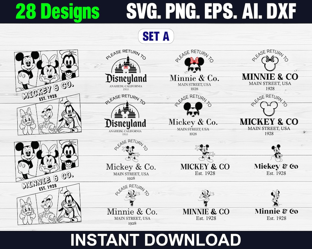28 Mega Mouse & Friends Bundle Svg Png, Mouse and Co. Est 1928 Svg ...