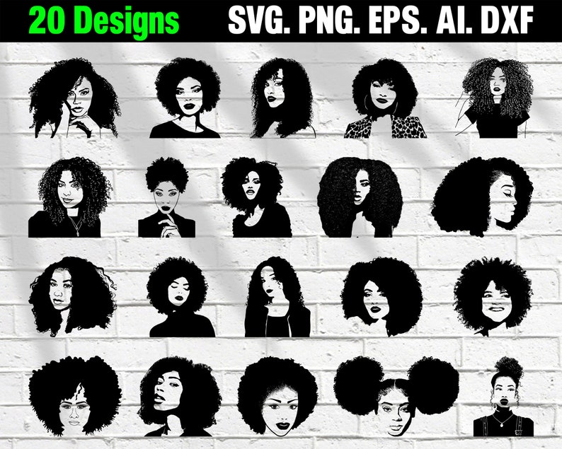 Afro Woman SVG, Afro Girl Svg, Afro Queen Svg, Afro Lady Svg, Curly ...