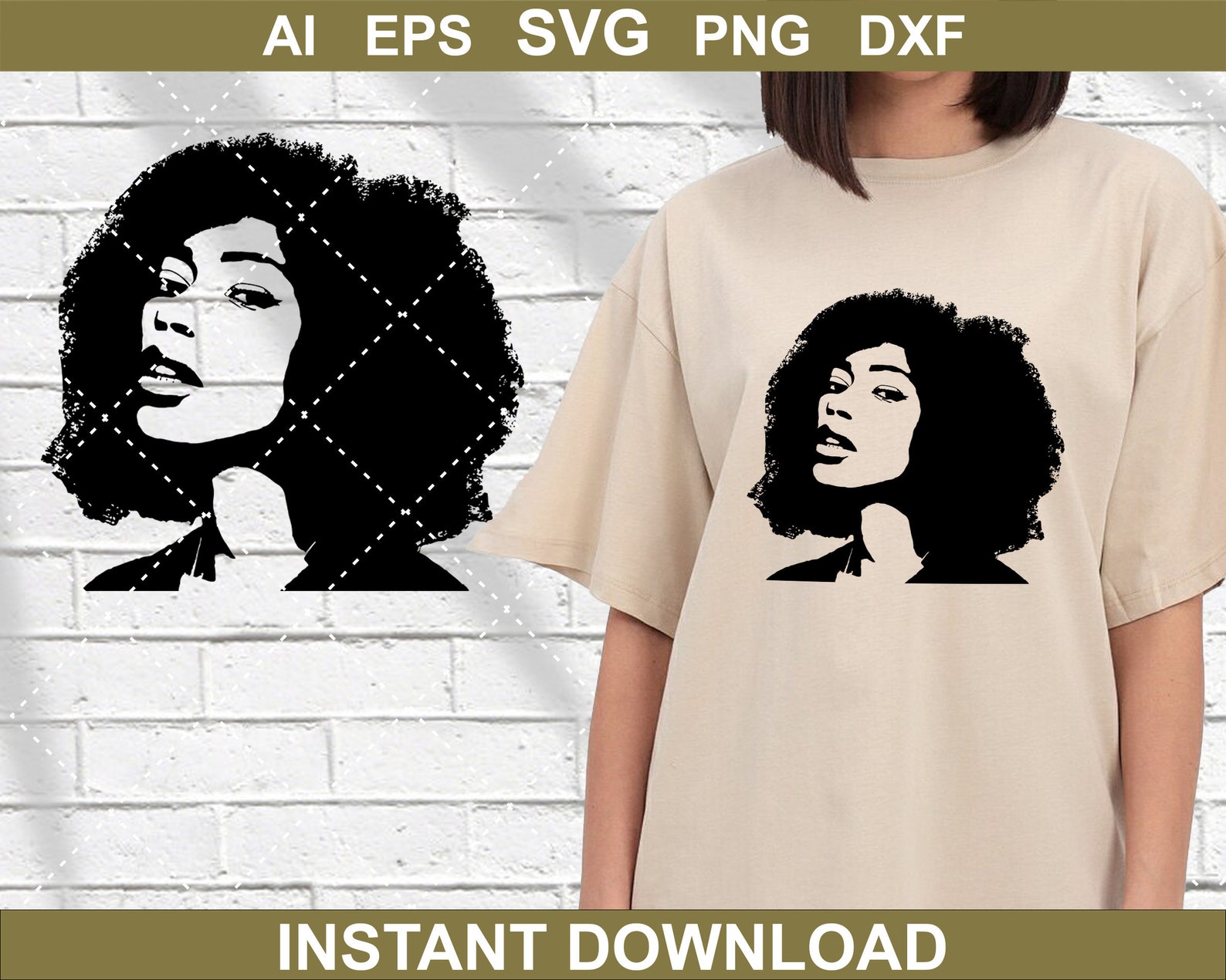 Afro Woman SVG, Afro Girl Svg, Afro Queen Svg, Afro Lady Svg, Curly ...