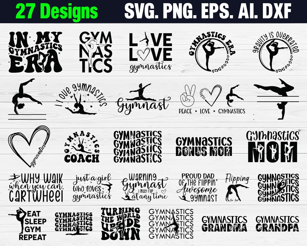 Gymnastics SVG PNG Bundle: Gymnast Girl Designs (digital Download) - Etsy