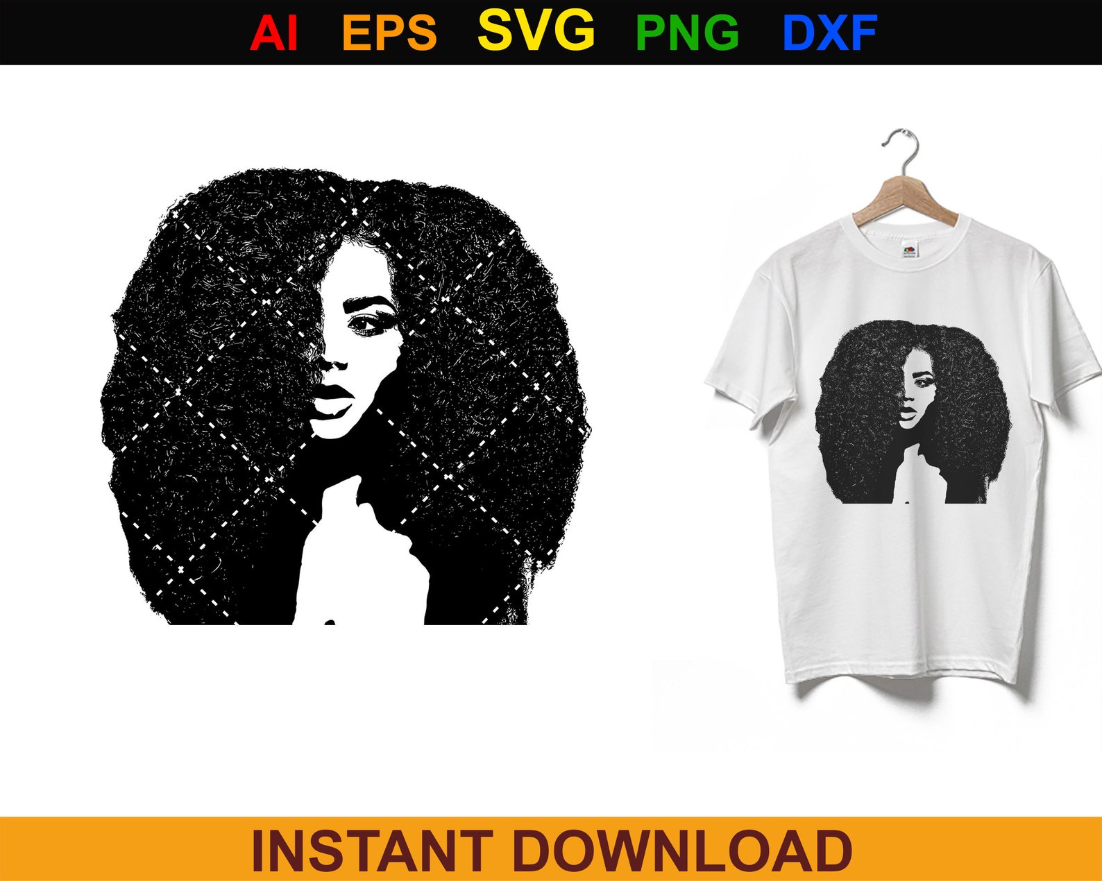 Afro Woman SVG, Afro Girl Svg, Afro Queen Svg, Afro Lady Svg, Curly ...