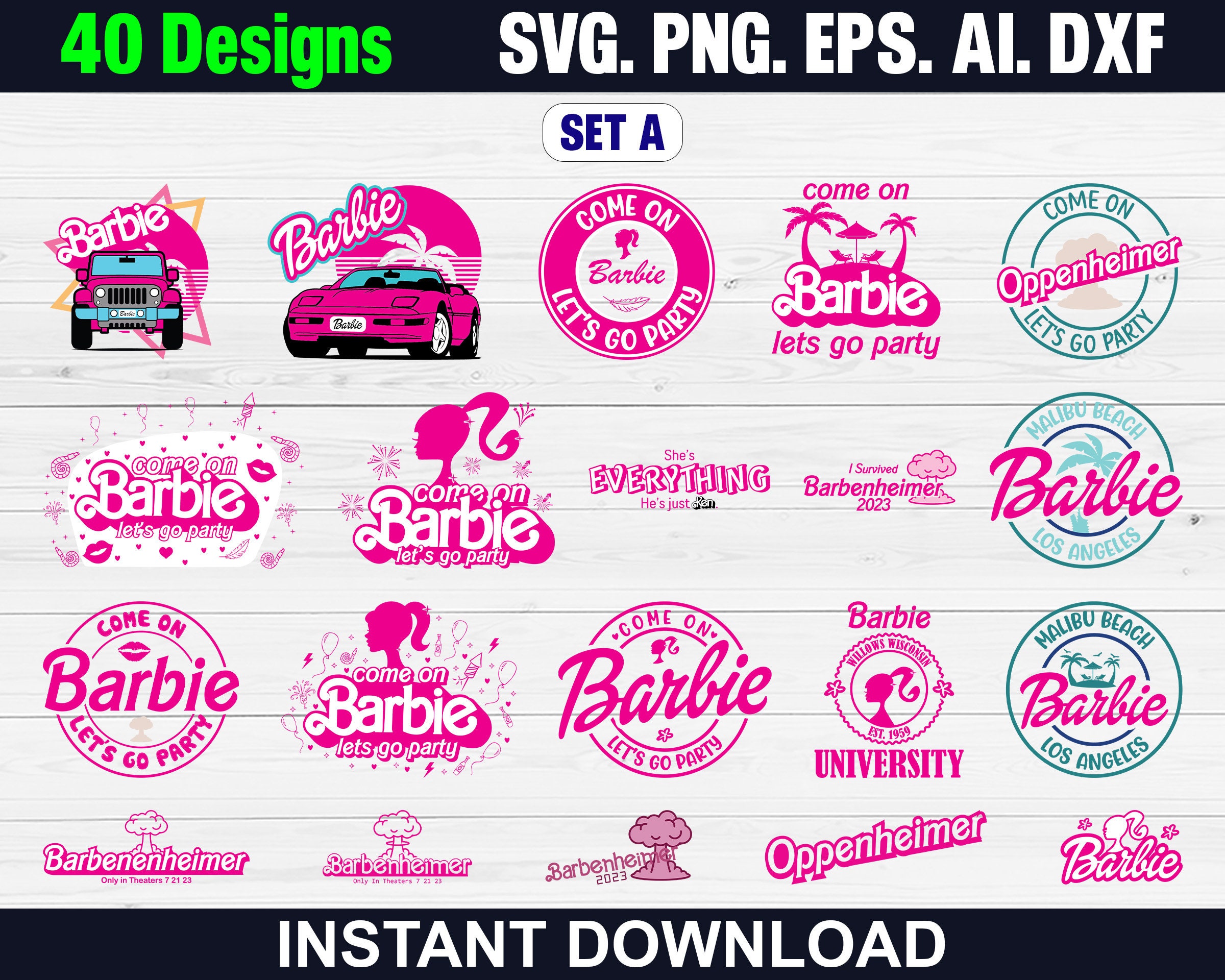 40 Barb Svg Bundle Svg Silueta De Princesa Muñeca Rosa Svg Chica
