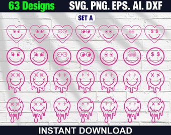 Smiley Face Svg, Smiley Svg, Drippy Smiley Svg, Melting Smiley Svg ...