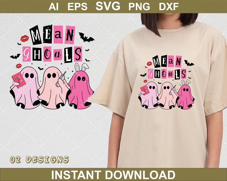 Mean Ghouls Svg Png, Retro Halloween Svg, Ghouls Ghost Svg, Cute Ghost ...