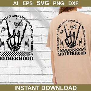 12 Motherhood Some Day I Rock It Svg, Retro Motherhood Sublimation ...