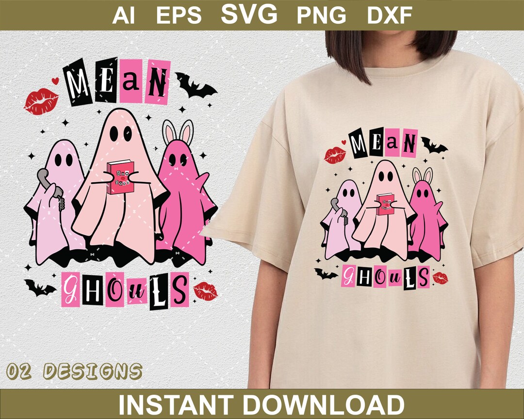 02 Mean Ghost Svg, Retro Halloween Svg, Ghouls Ghost Svg, Cute Ghost ...