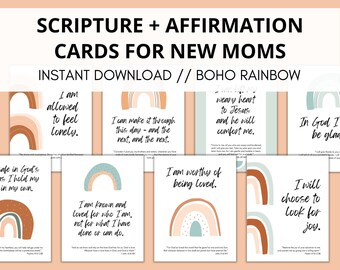 21 Biblical Affirmations for Moms, Postpartum Scripture Cards ...