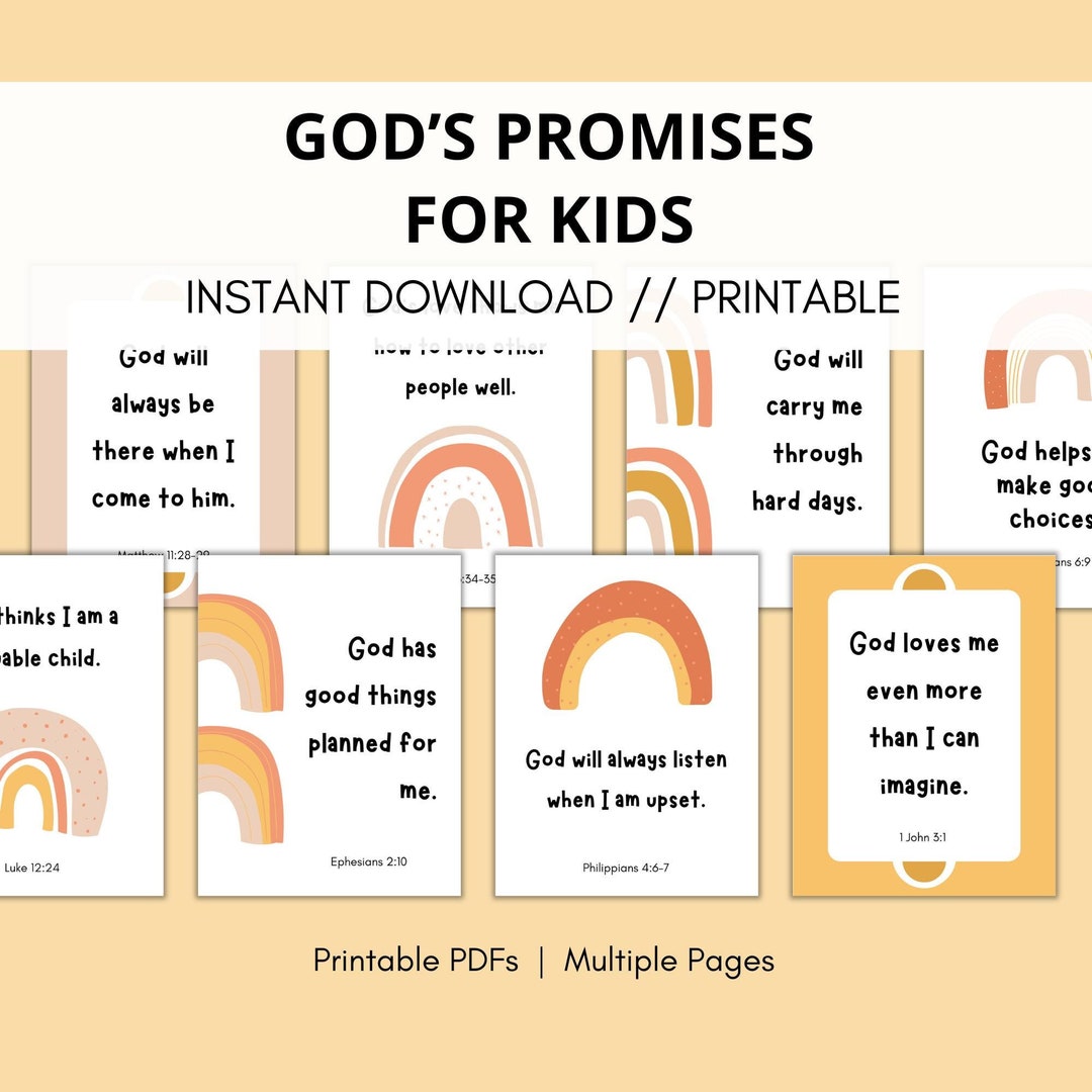 God's Promises for Kids - Set of 16 (biblical Affirmation Cards for ...