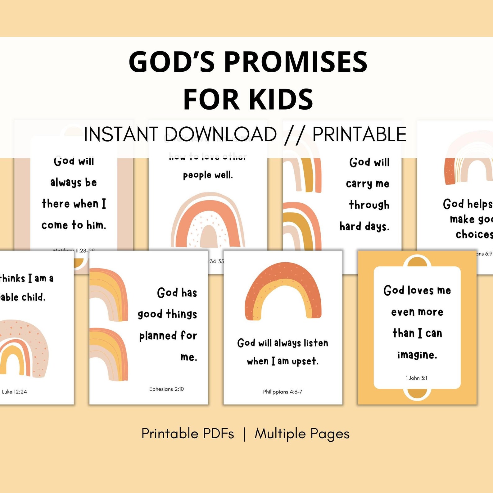 God's Promises for Kids - Set of 16 (biblical Affirmation Cards for ...