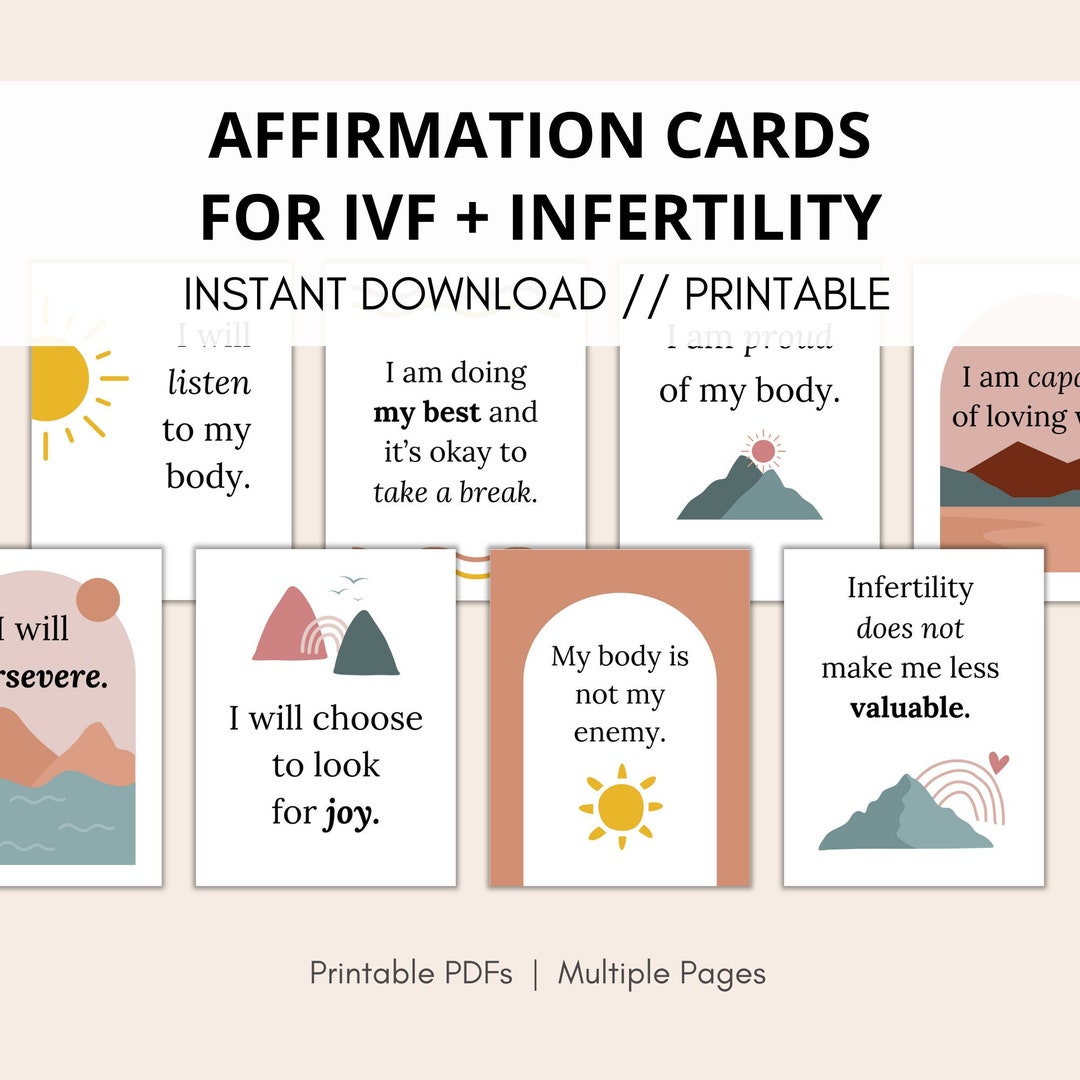 IVF Affirmation Cards: Boho Infertility Encouragement (digital Download ...
