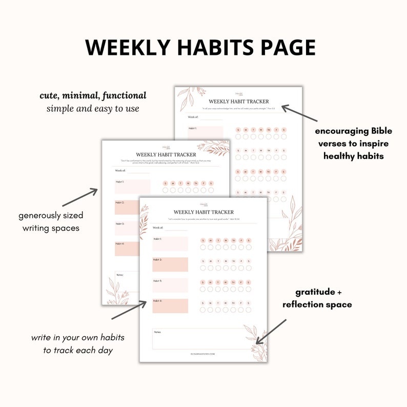 Christian Habit Tracker: Weekly & Monthly Planner (digital Download) - Etsy