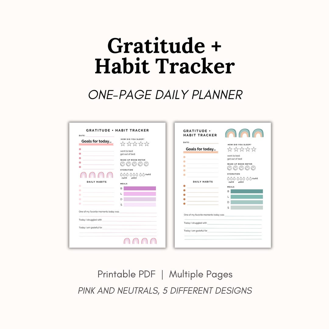 Gratitude Habit Tracker: Daily Planner for Moms (digital Download) - Etsy