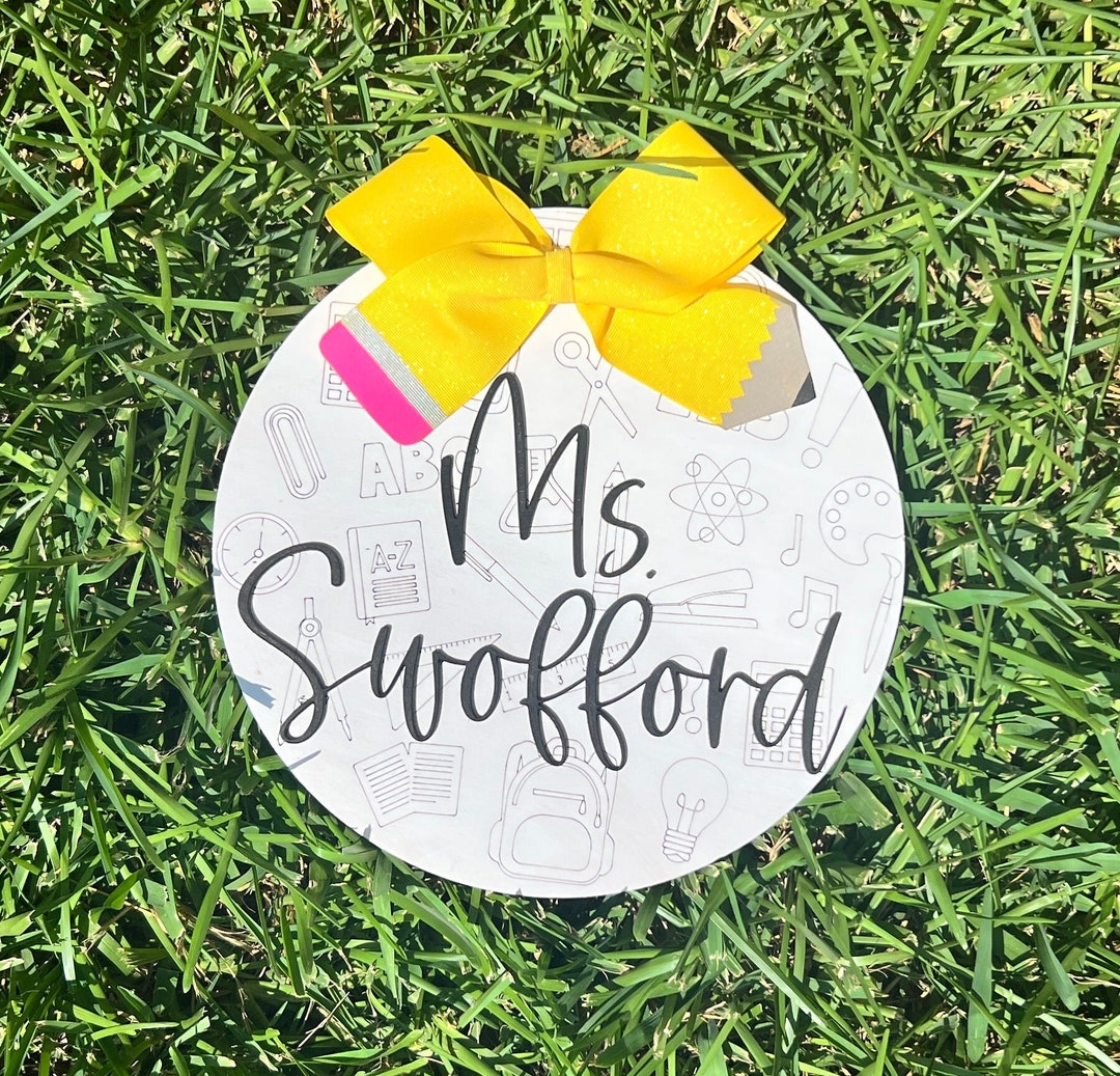 Teacher Classroom Name Sign - Etsy