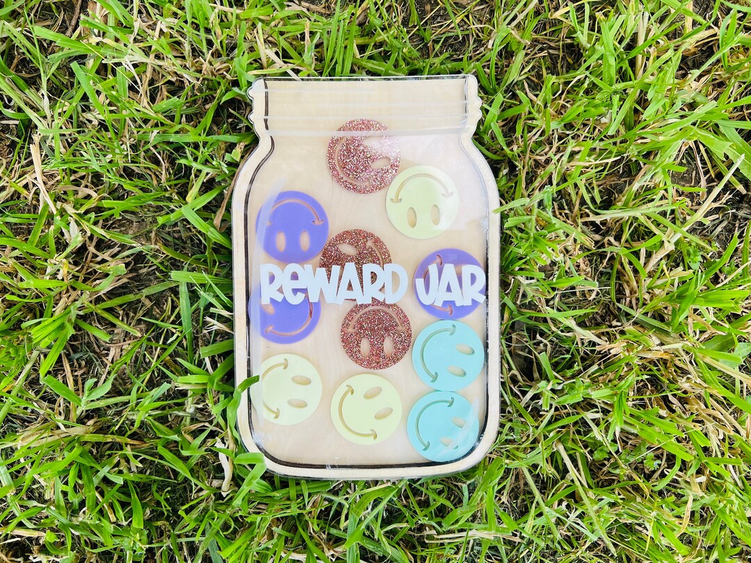 Smiley Reward Jar With Tokens, Personalized Kids Reward Jar, Classroom ...