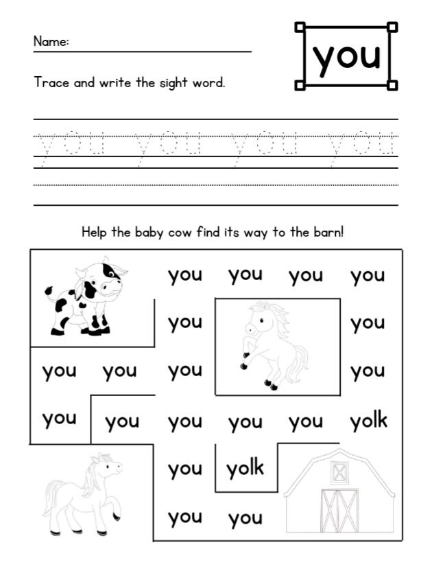 Kindergarten- First Grade Dolch - Fry Sight Words, 45 Sight Words ...