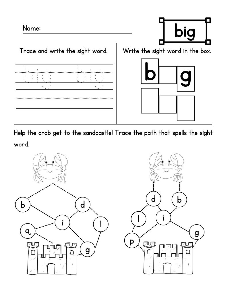 Kindergarten- First Grade Dolch - Fry Sight Words, 45 Sight Words ...