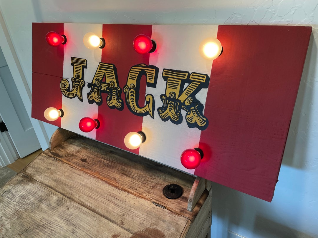 Lighted Carnival Sign “JACK” - Etsy Canada