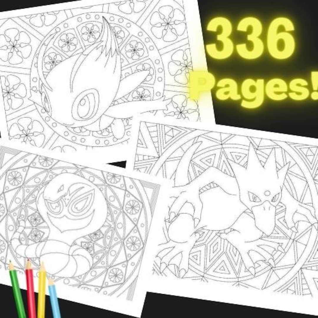 336 Pokemon Coloring Pages for Teens and Adults - Etsy