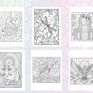 Stained Glass Animal Coloring Pages, 49 Printable Pages - Etsy