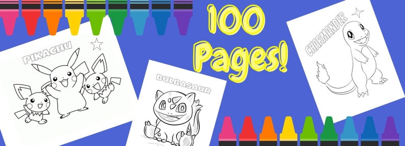 100 Pokemon Coloring Pages for Children - Etsy
