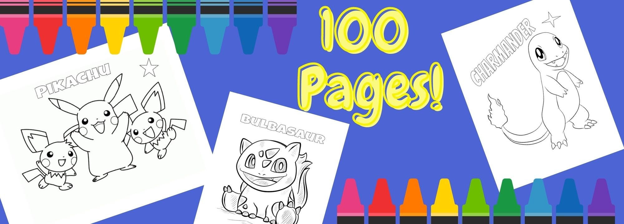 100 Pokemon Coloring Pages for Children - Etsy