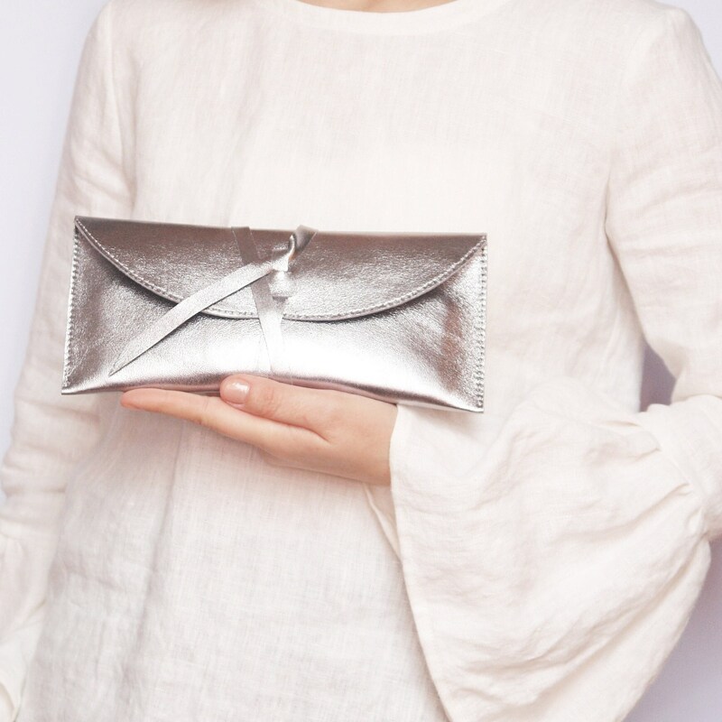 Silver Clutch Bag - Etsy