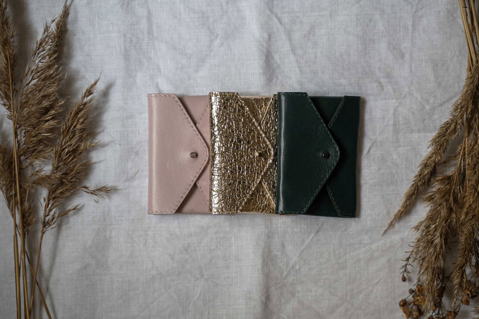 Pale Rose Leather Cards Holder Envelope Wallet Card Holder Envelope ...