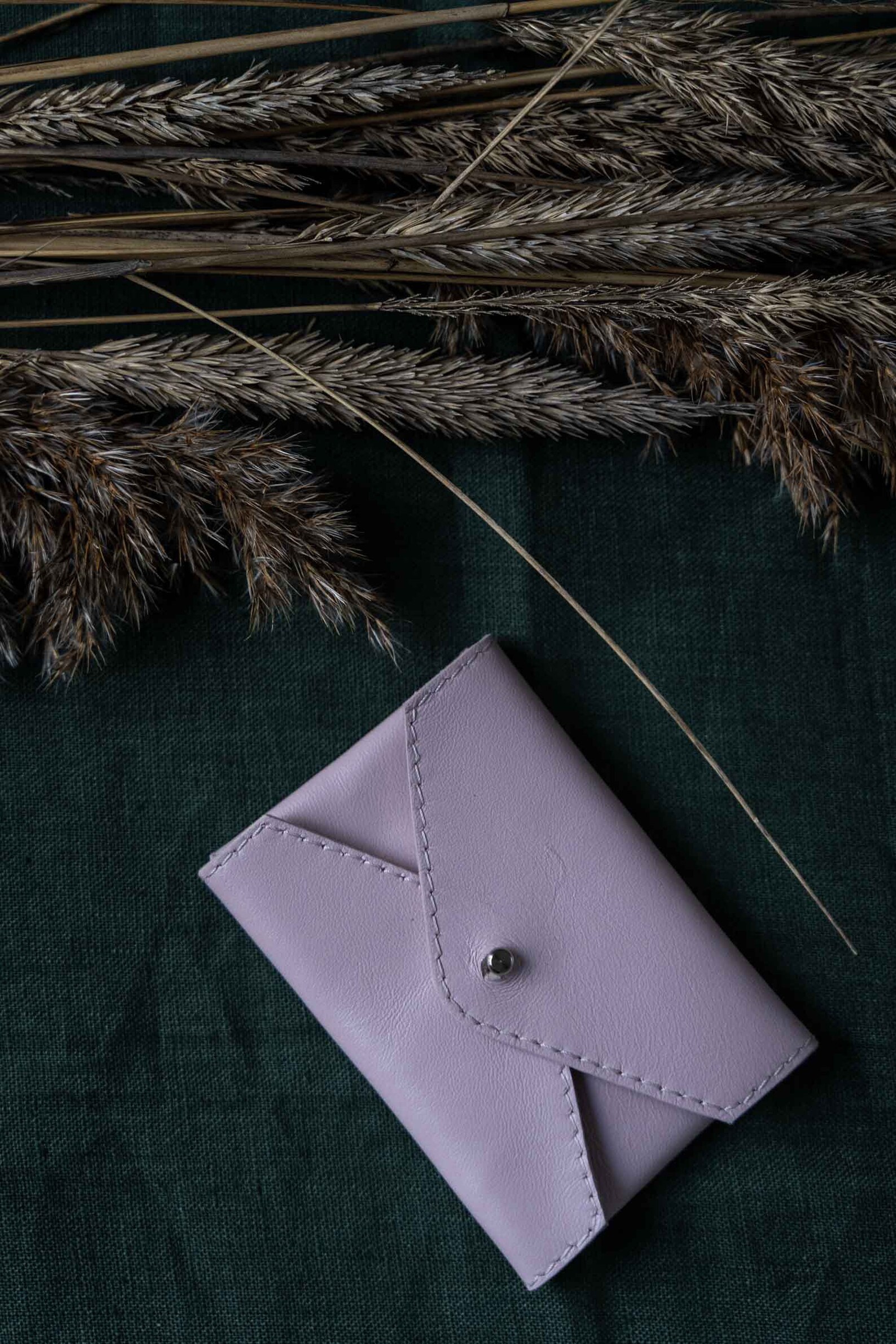 Pale Rose Leather Cards Holder Envelope Wallet Card Holder Envelope ...