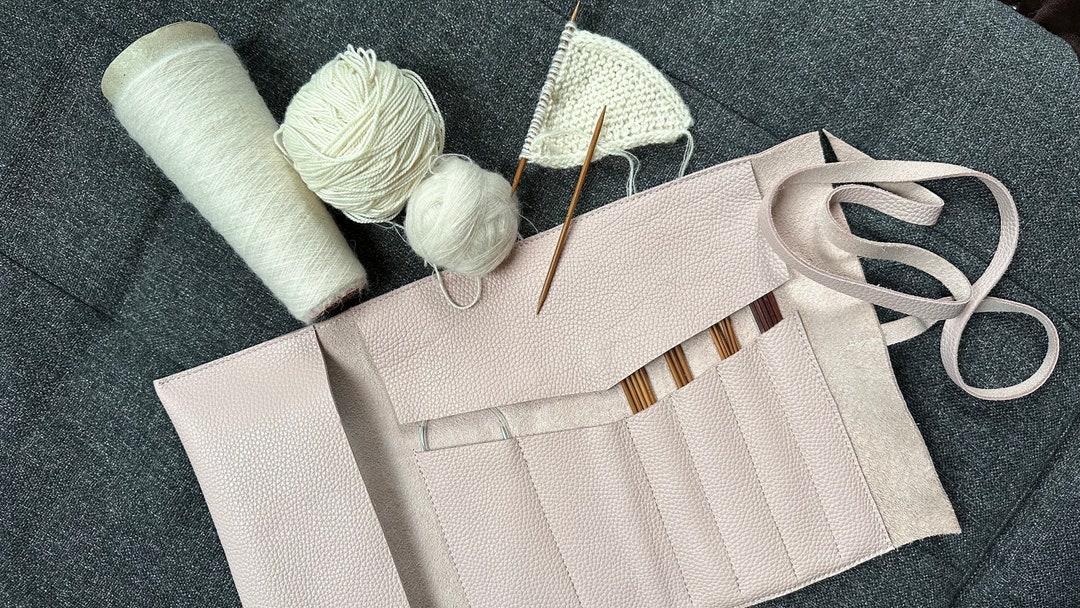 Leather Knitting Needle Case, Leather Crochet Hook Case, Knitting ...