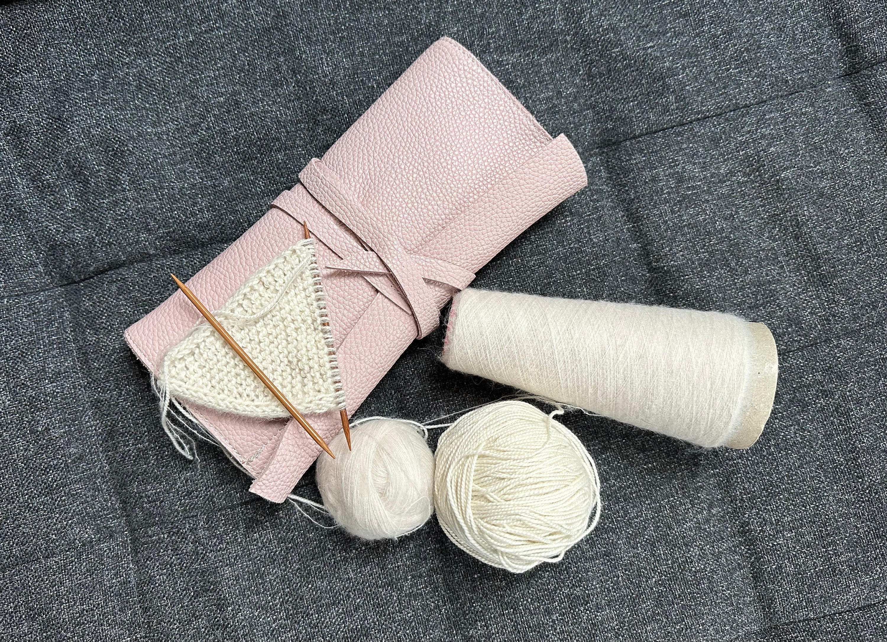 Leather Knitting Needle Case, Leather Crochet Hook Case, Knitting ...