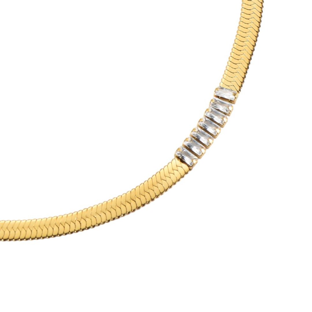 7 Cubes Snake Skin Necklace, Stainless Steel, Gold Plated - Etsy