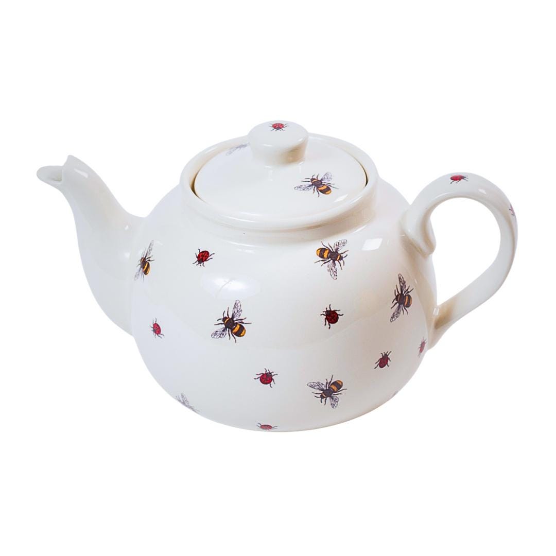 Large Betty Teapot With Bee & Ladybird Design - Artisan Ceramic Pottery ...