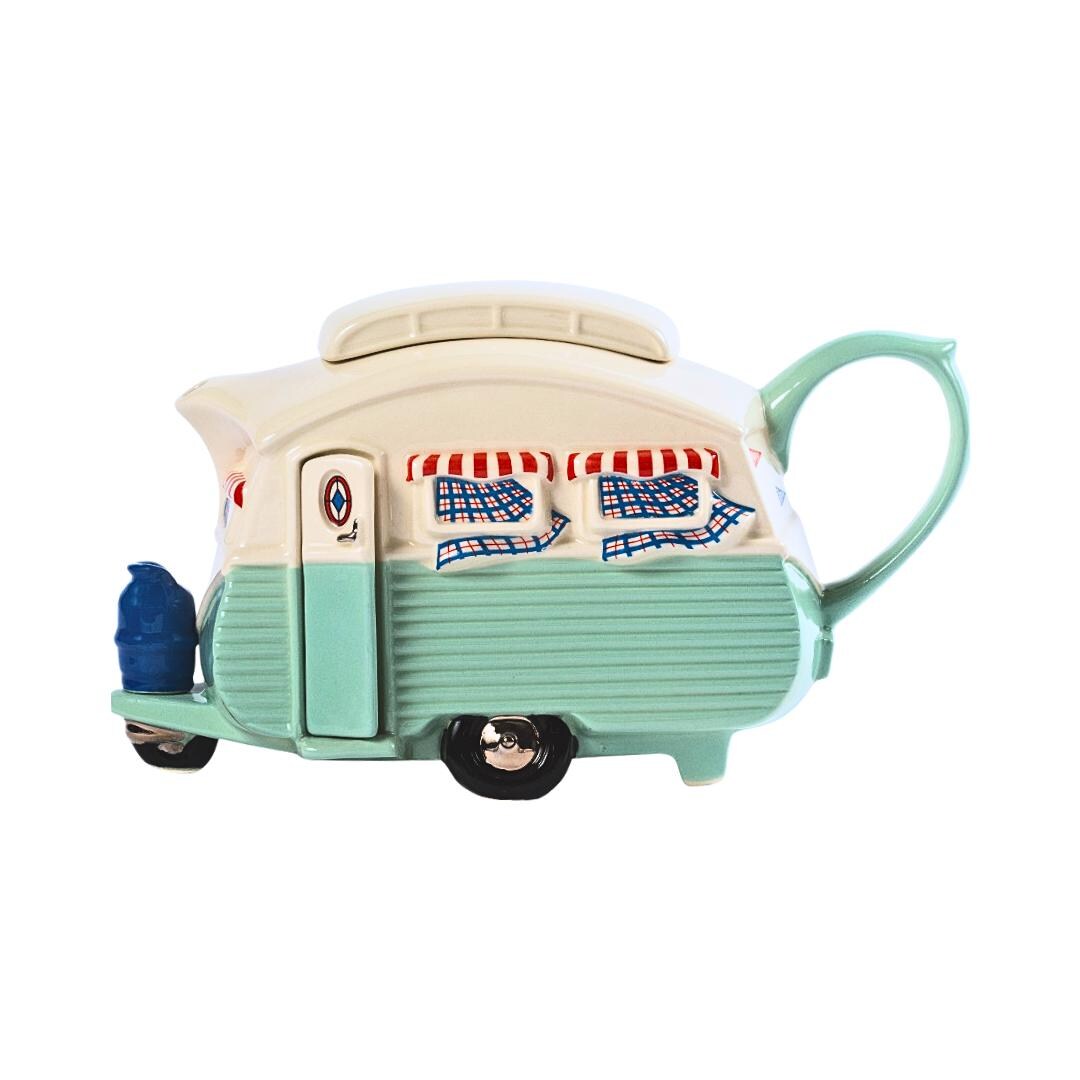 Green Touring Caravan Limited Edition Teapot Collectors Ceramic Teapot ...