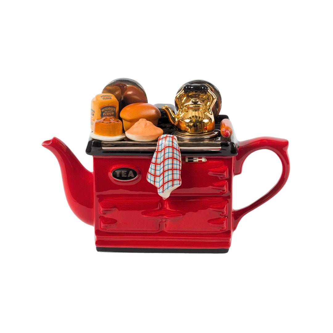 Baking Day Large Aga Style Teapot – Red Collectible Vintage Teapot for ...